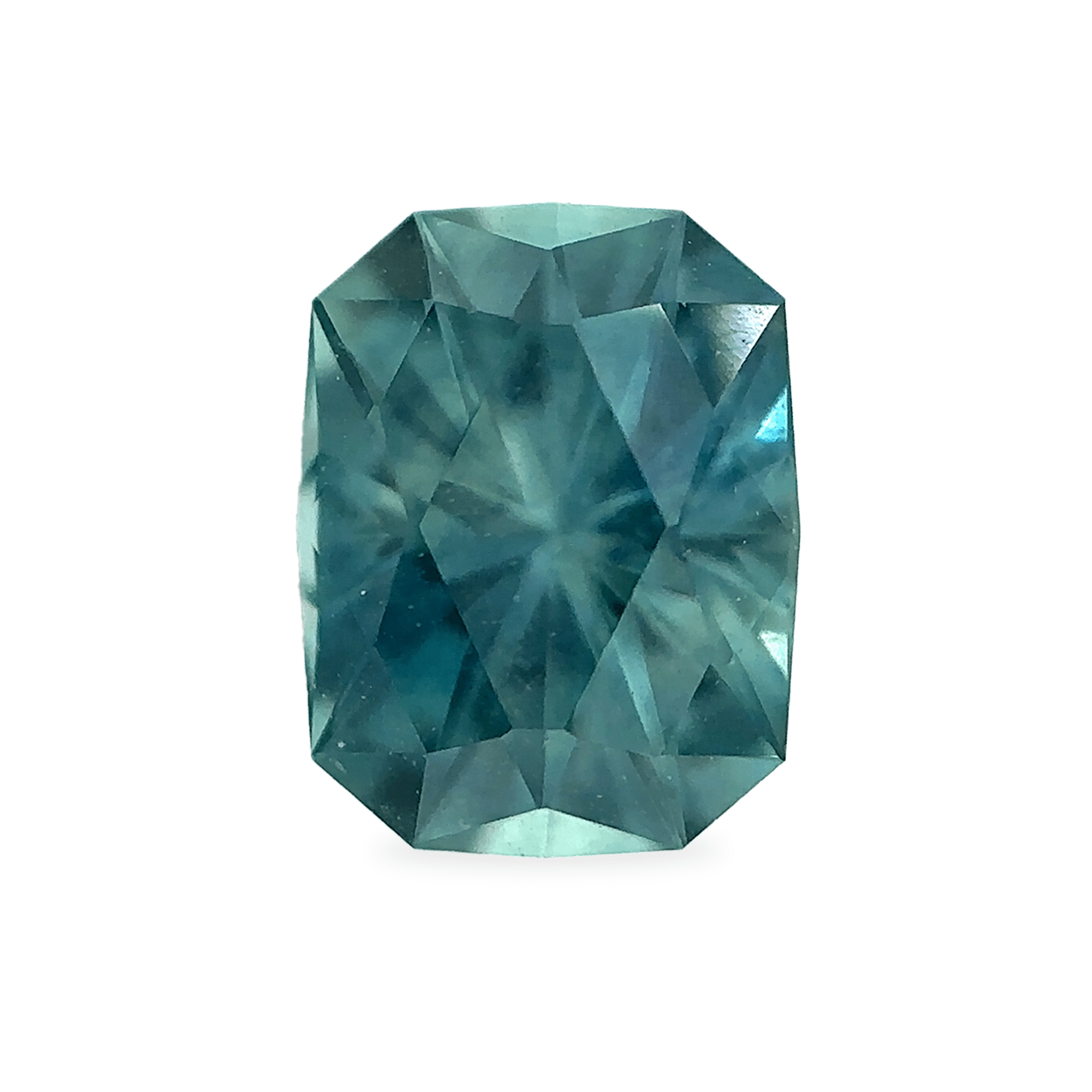 Ethical, Custom Ring-0.88 ct Deep Ocean Green Elongated Octagonal ...