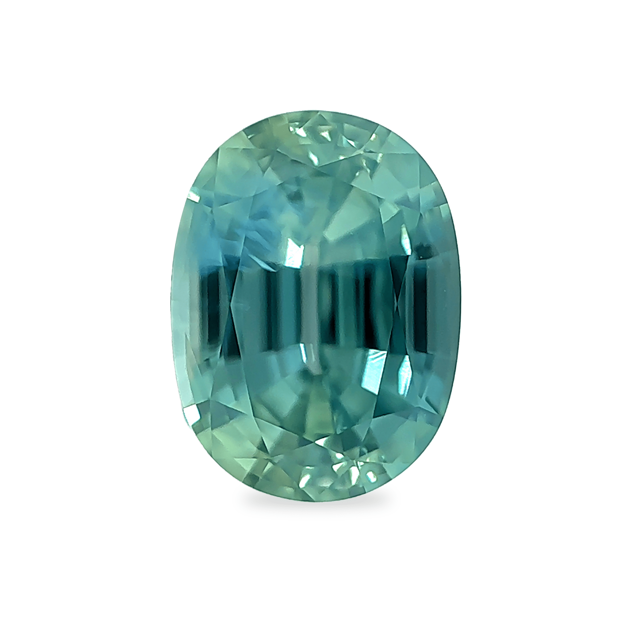 2.72 ct Seaglass Green Oval Mixed Cut AKARA Australian Sapphire