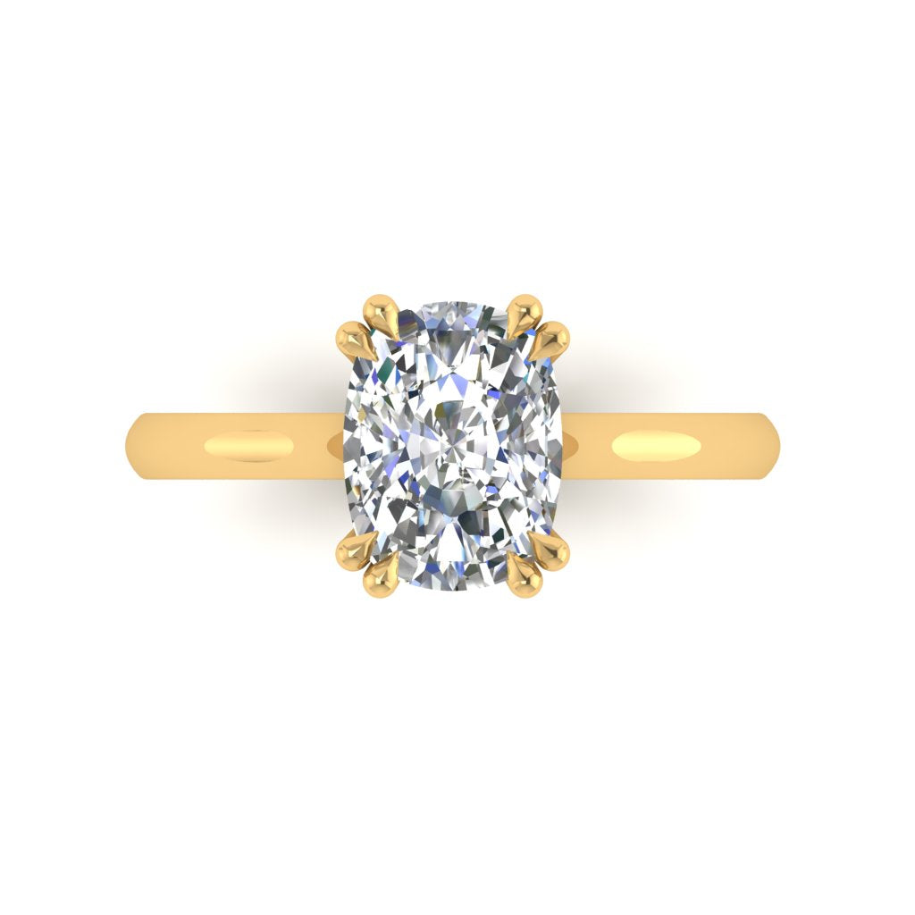 Ethical, Custom Ring-Elongated Cushion Love Note Solitaire | Toronto ...