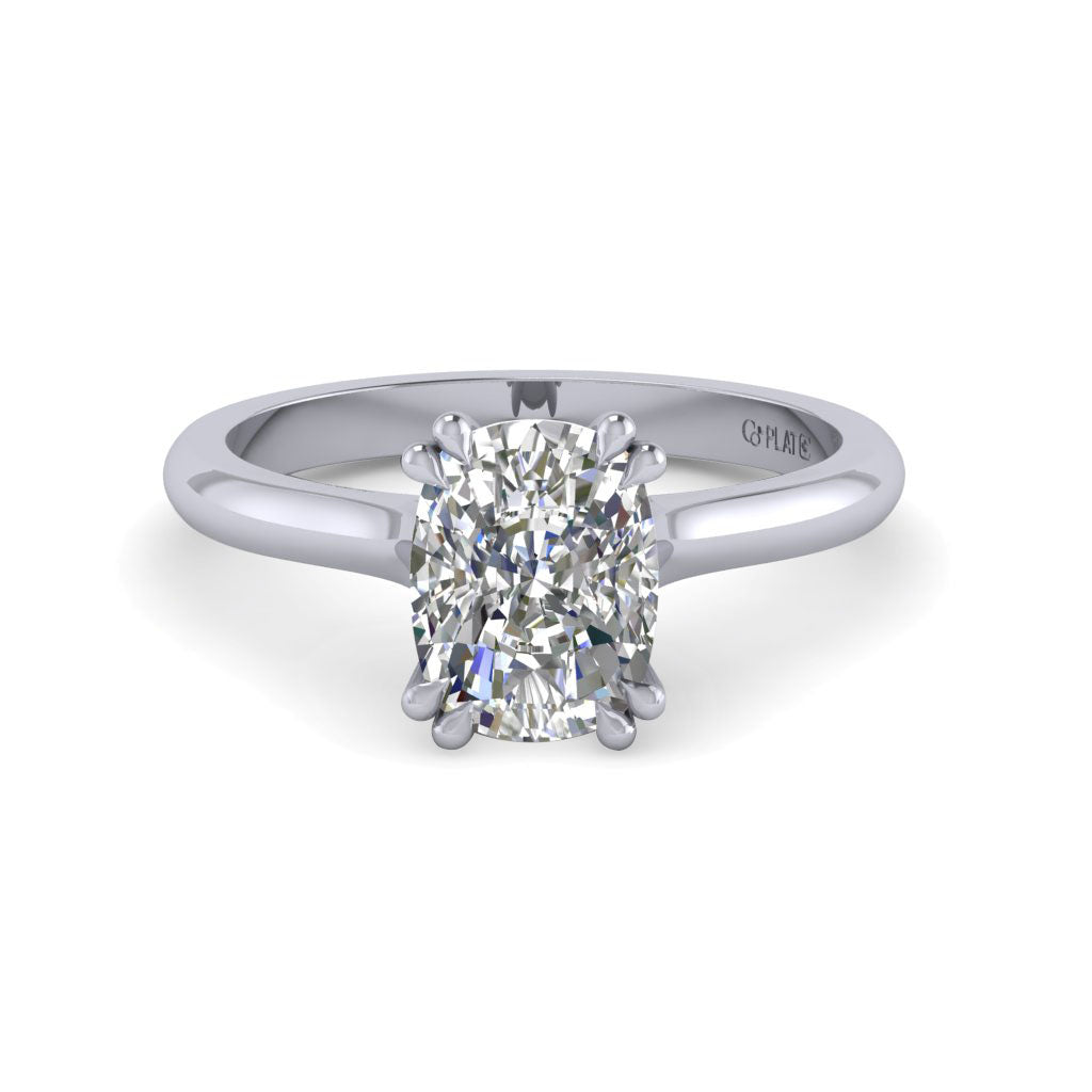 Ethical, Custom Ring-Elongated Cushion Love Note Solitaire | Toronto ...