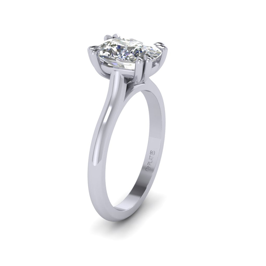 Ethical, Custom Ring-Elongated Cushion Love Note Solitaire | Toronto ...