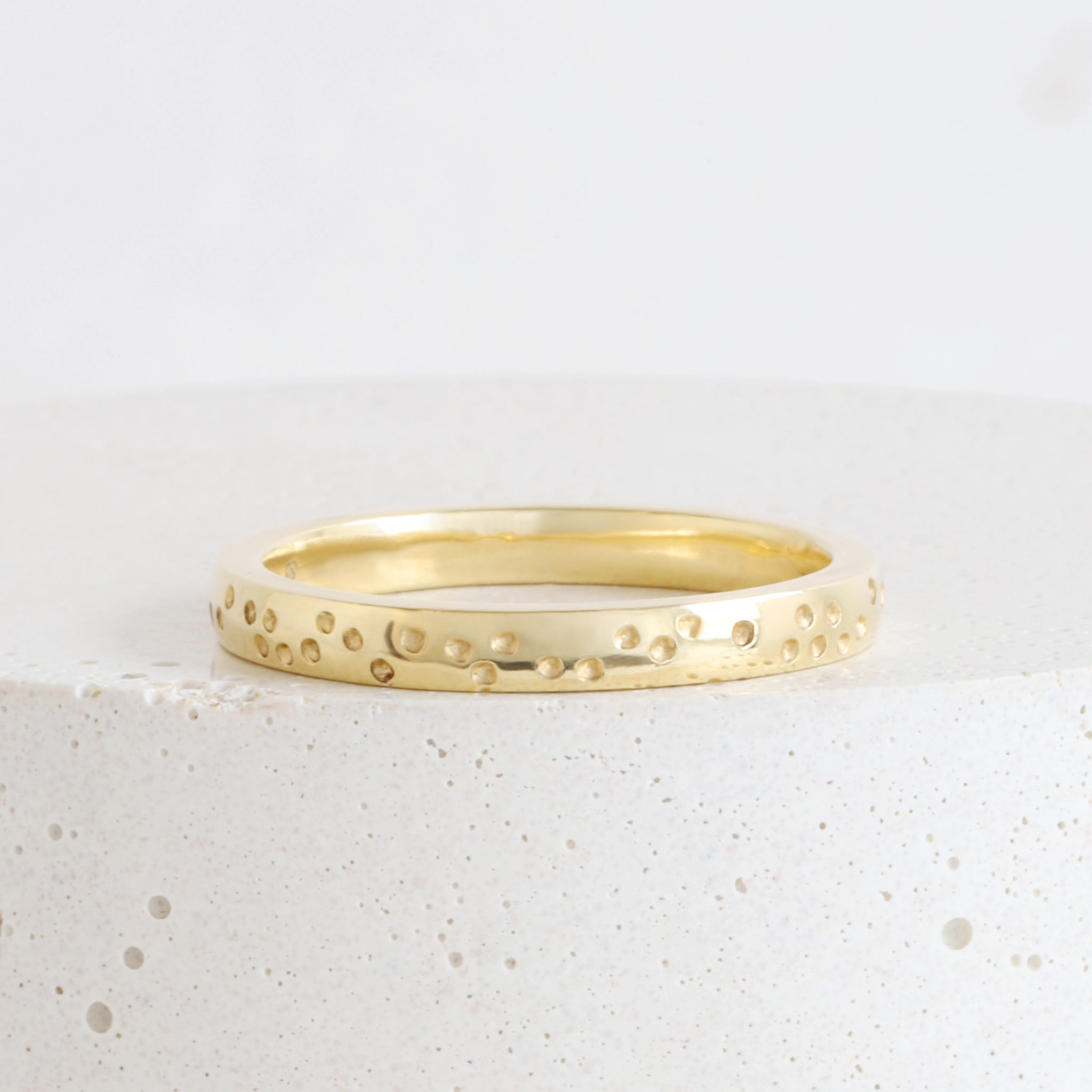 Ethical, Custom Ring-2.5 mm Dimple Band in Yellow Gold | Toronto ...