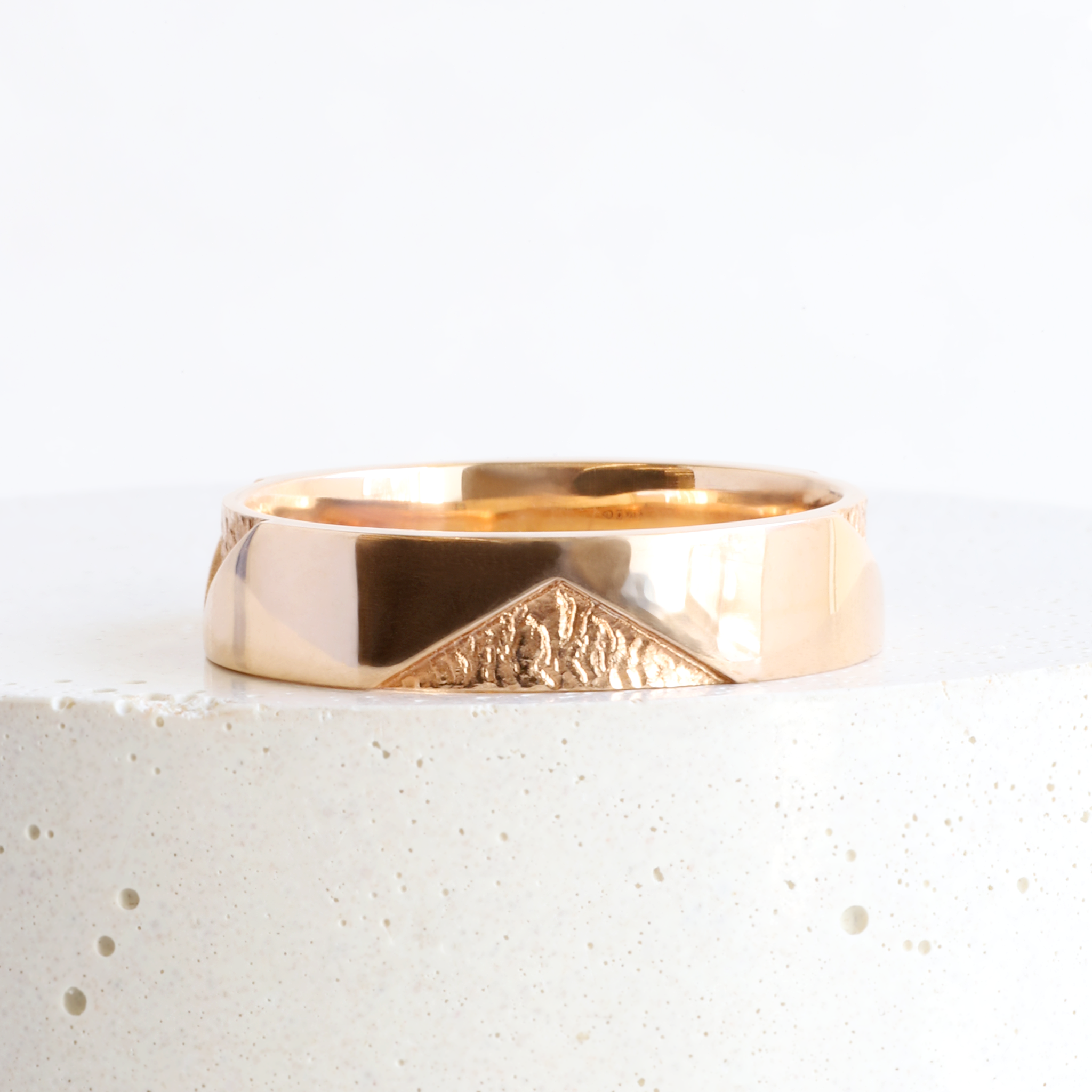 Ethical, Custom Ring-Flat Band with Triangle Cut-Outs in Rose Gold ...