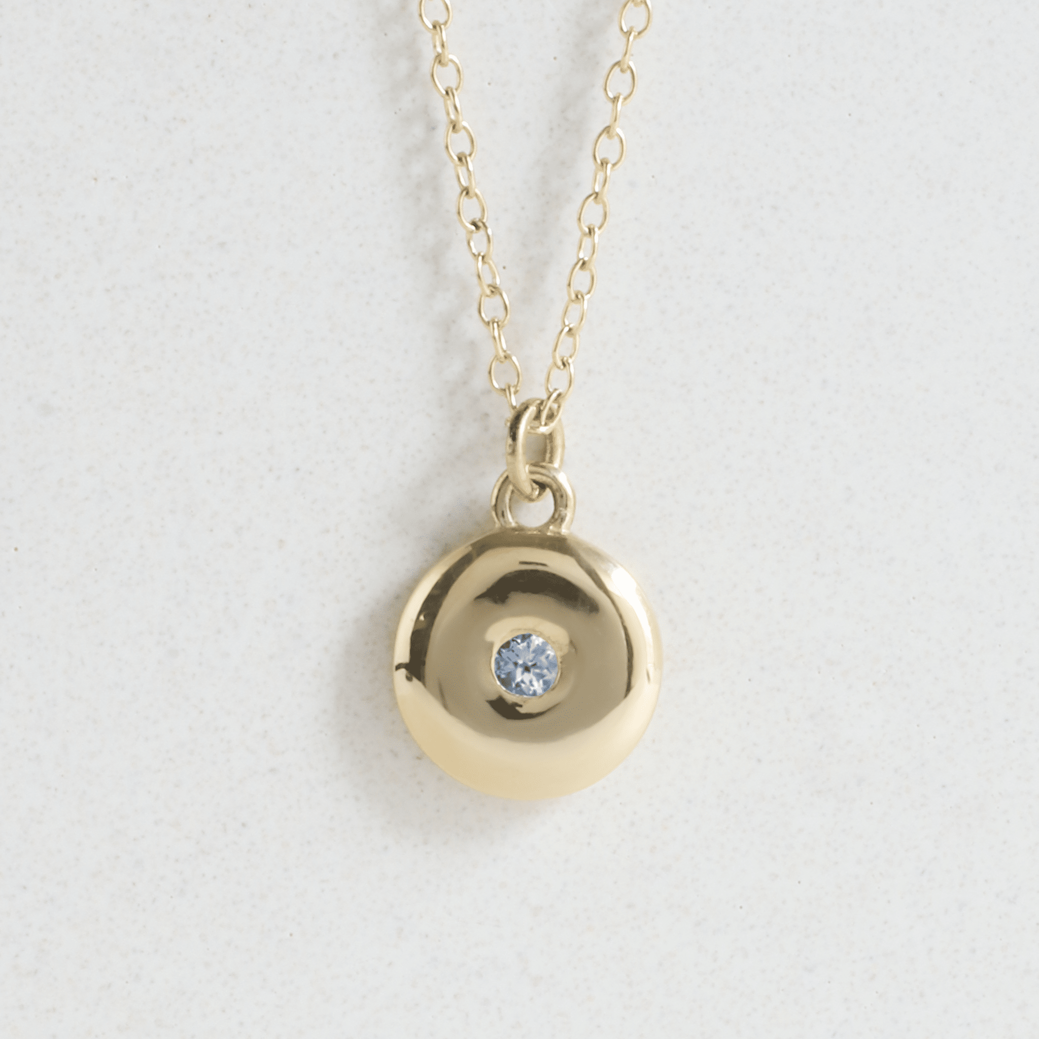 Ethical, Custom Ring-Aquamarine (March) Birthstone Round Amulet Pendant ...