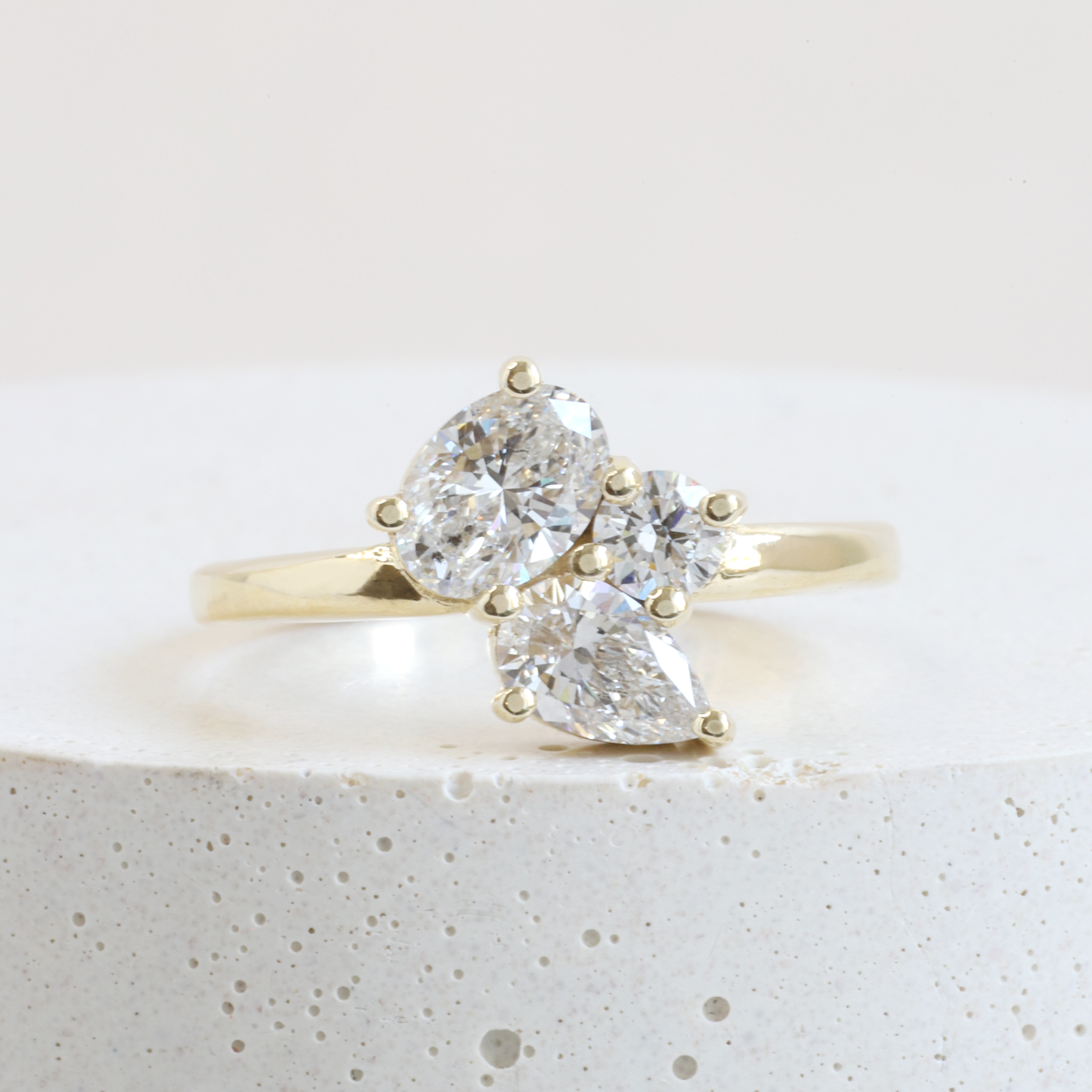 Ethical, Custom Ring-Diamond Fancy Shape Cluster Ring in Yellow ...