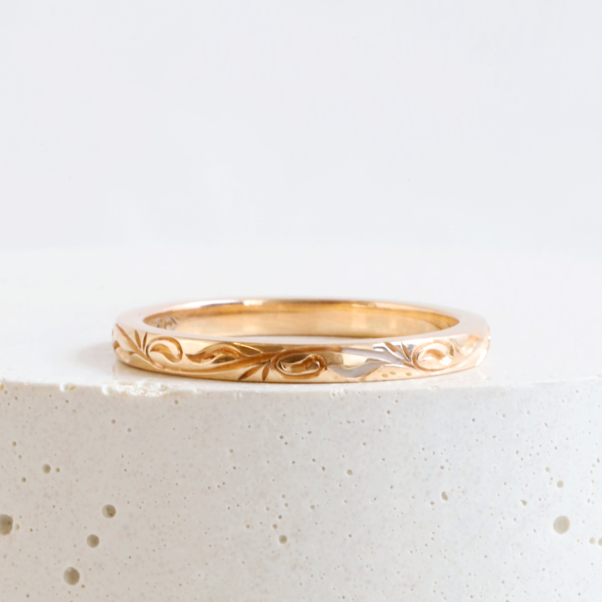 Ethical, Custom Ring-Vine Engraved Pattern in Rose Gold | Toronto ...