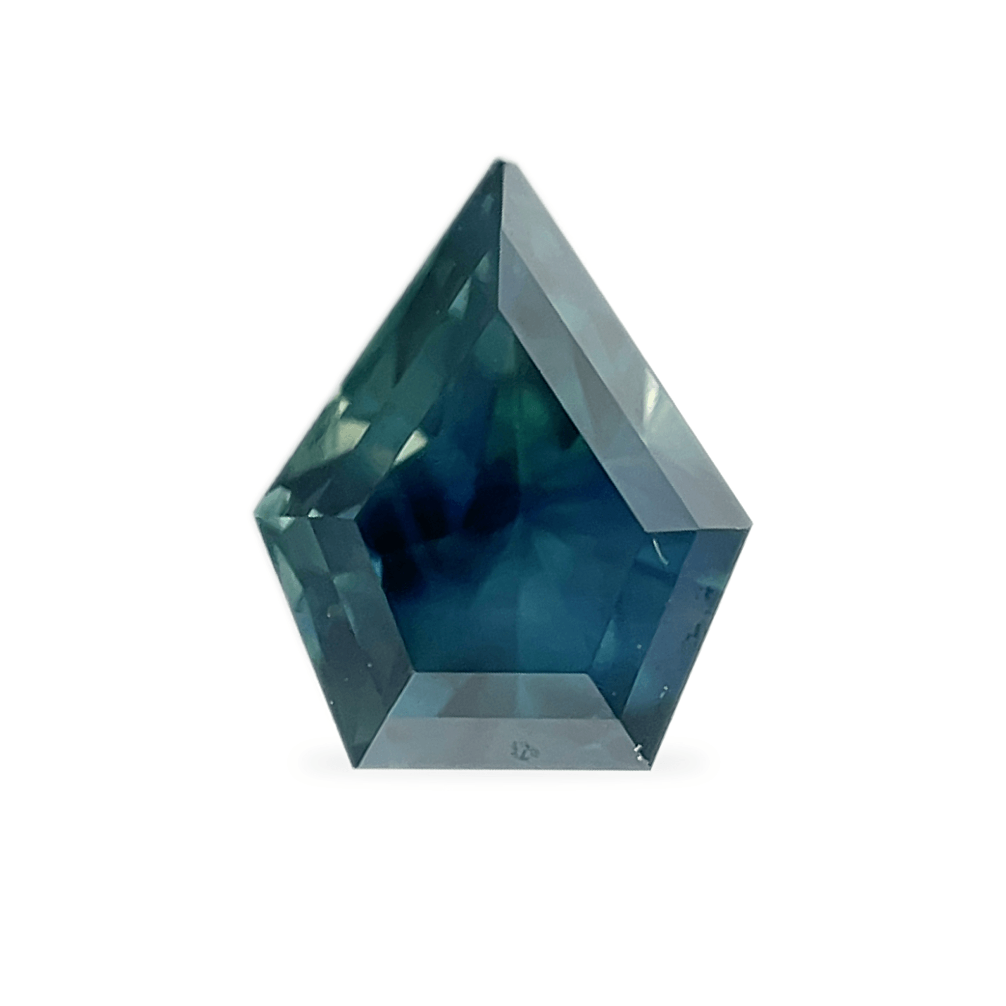 Ethical, Custom Ring-1.00 ct Deep Peacock Blue Shield Step Cut ...