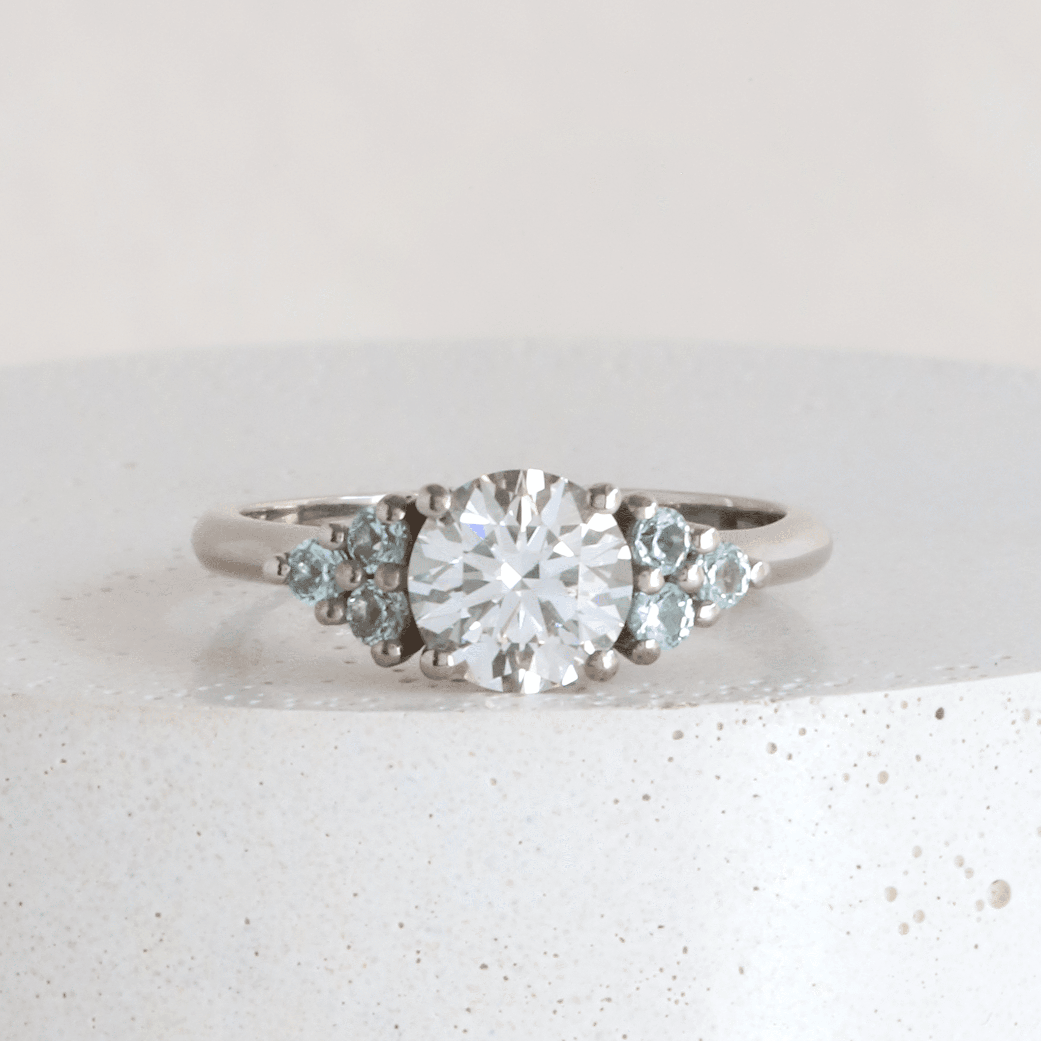 Ethical, Custom Ring-1.03 ct K Diamond Round Emma Ring in White Gold ...