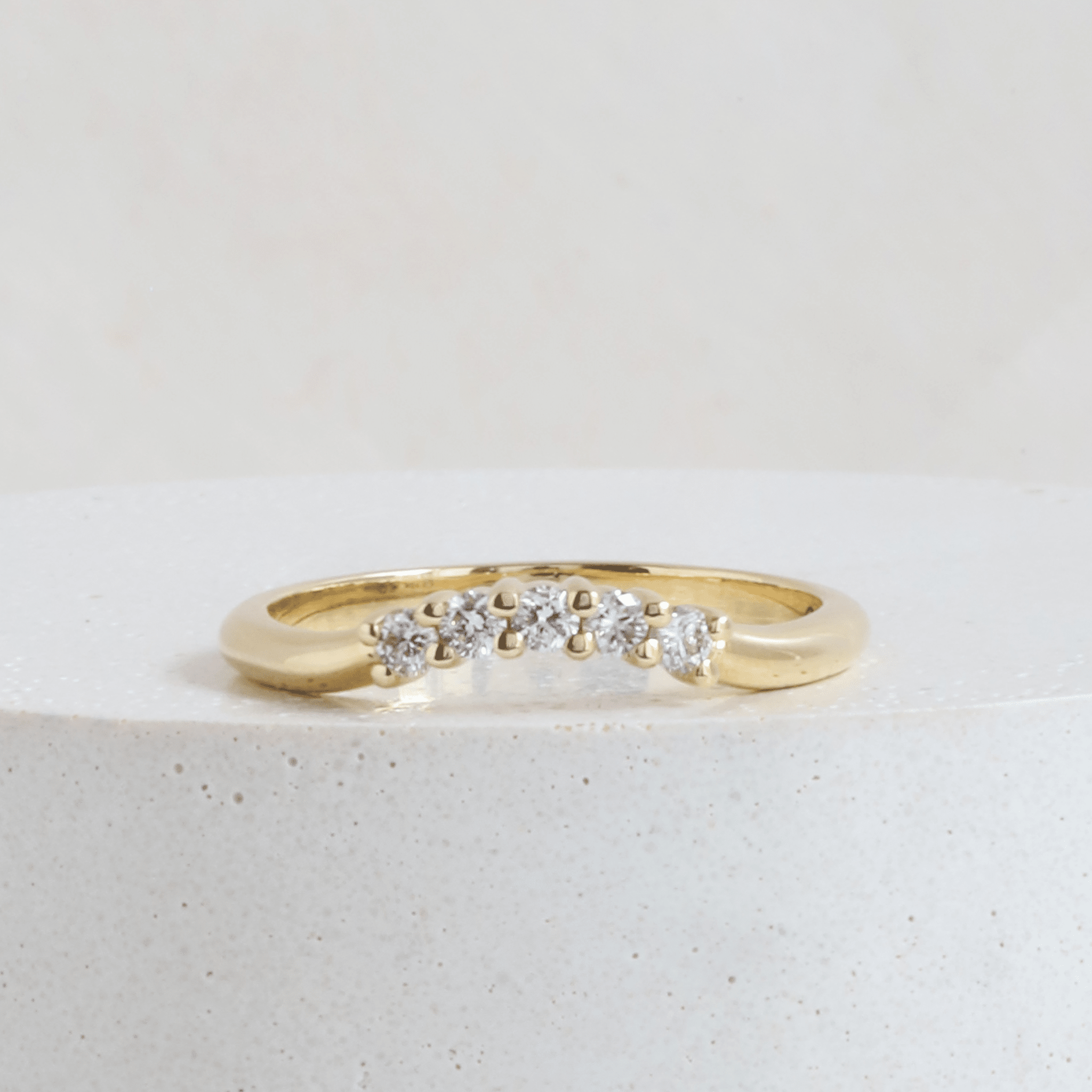 Ethical, Custom Ring-Emma Curved Band in Yellow Gold | Toronto, Canada ...