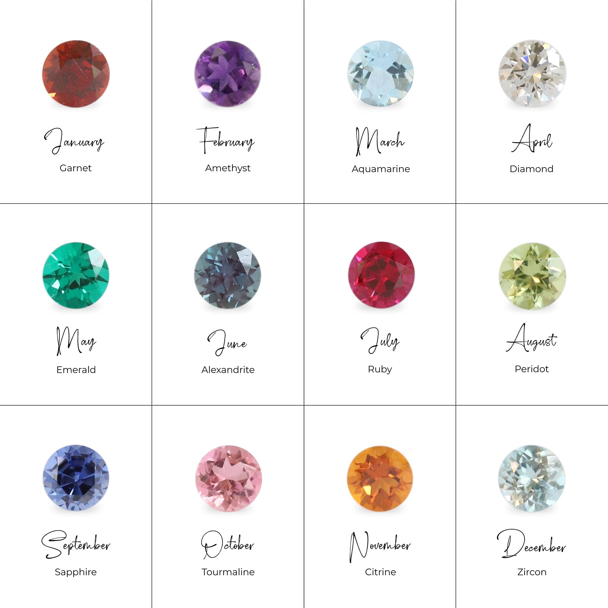 Ethical, Custom Ring-Ready to Set Birthstone Pendants in Yellow Gold ...